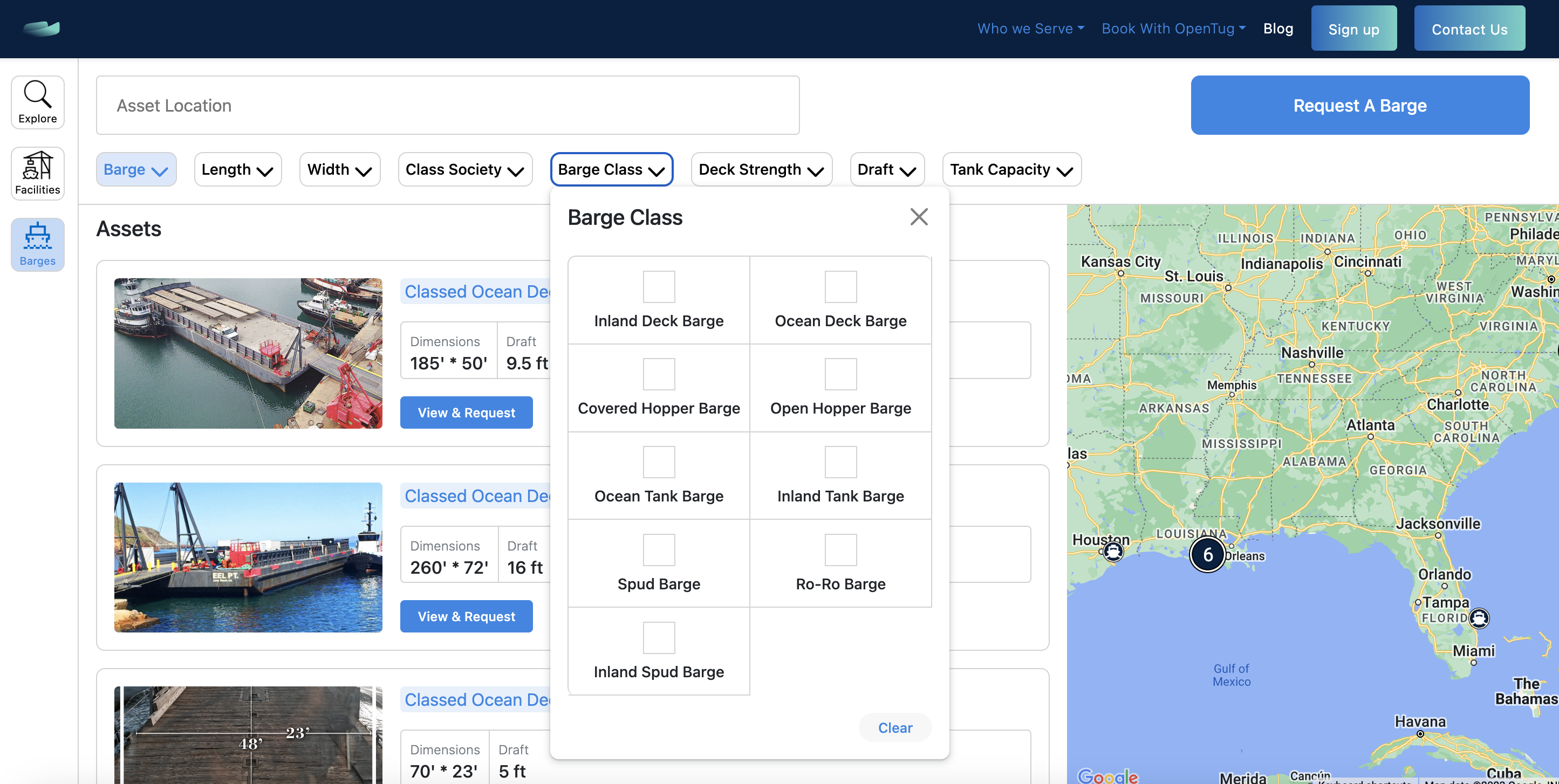 Barge Chartering with OpenTug